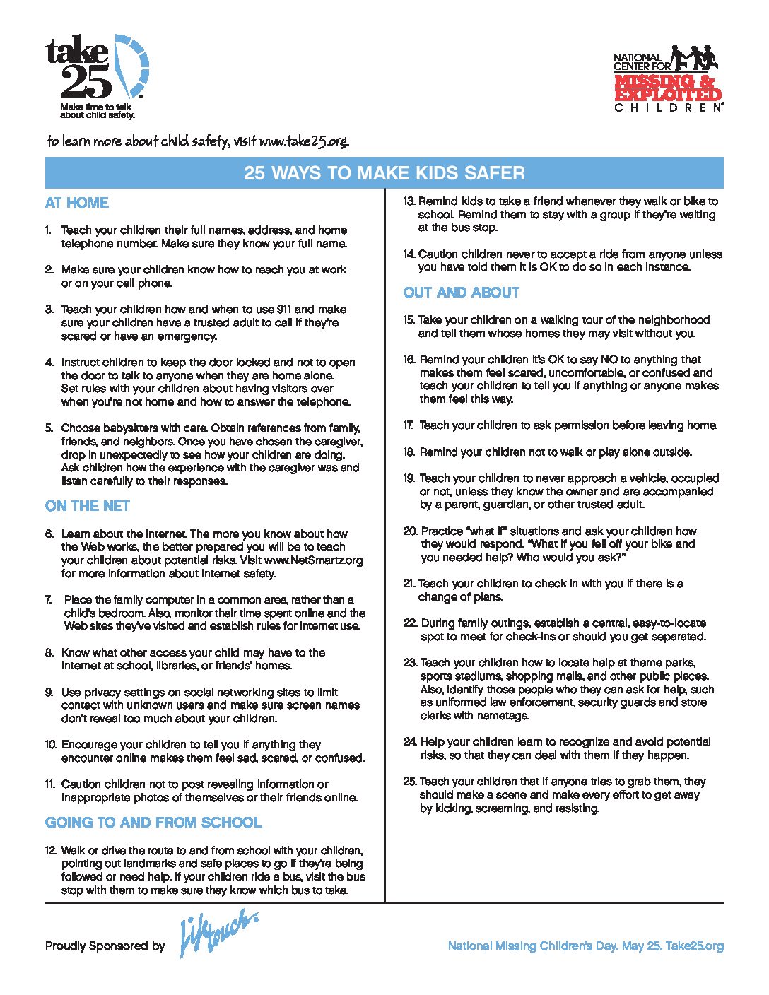 Take-25-Safer | Safe Environment Office